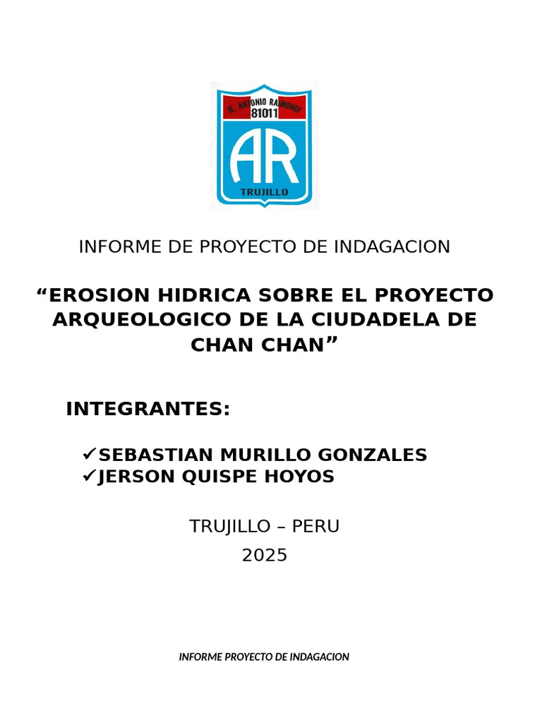 Erosion Hidrica Proyecto Cta | PDF | Erosión | Barro