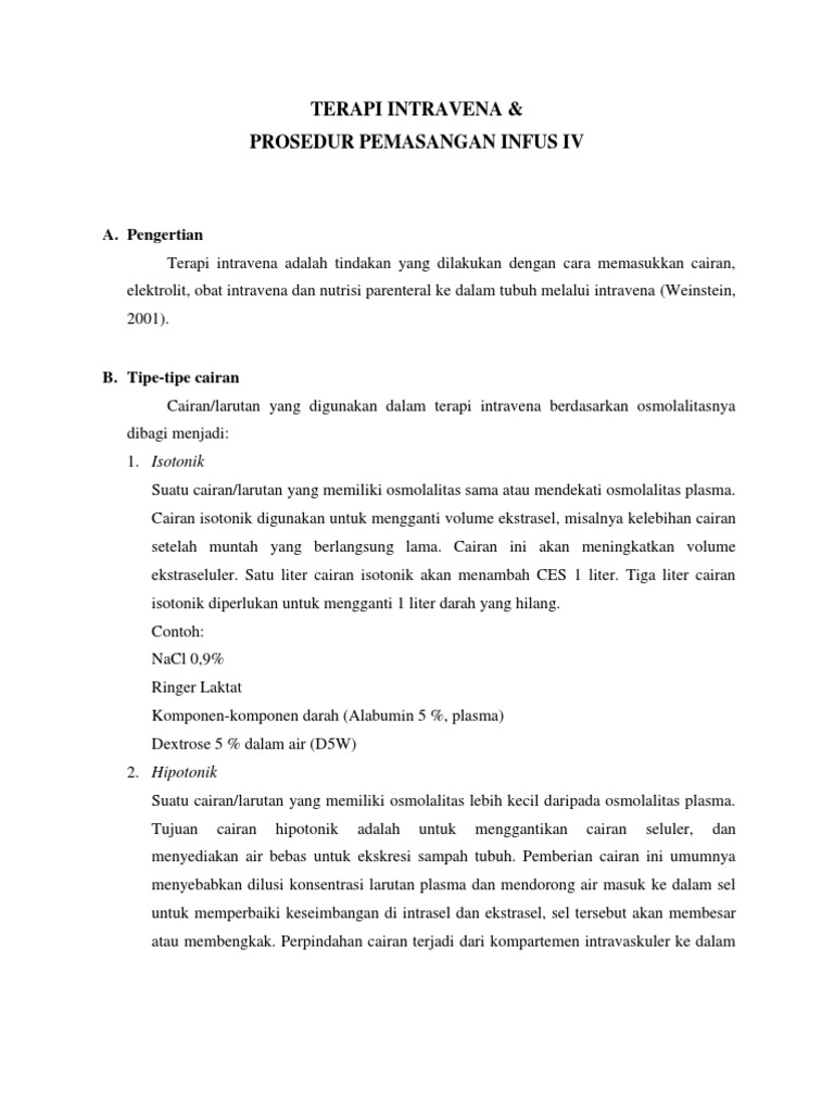Terapi Intravena | PDF | Griya & Taman | Kesehatan Holistik