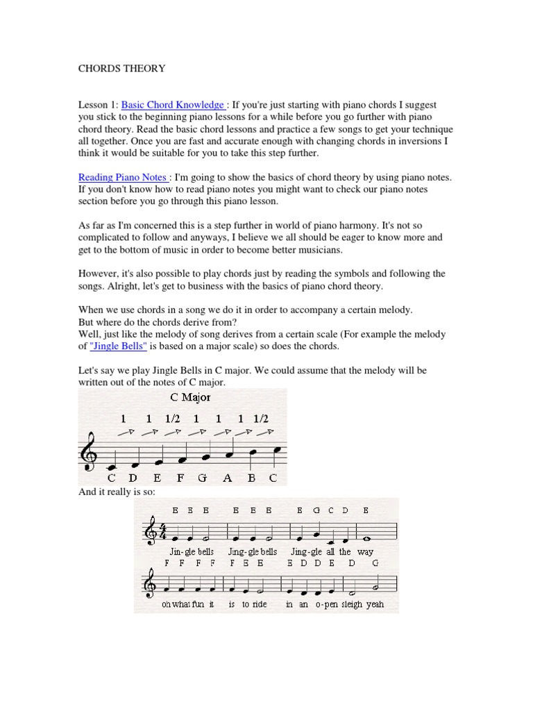 Basic Piano Chord Theory | PDF | Chord (Music) | Harmony