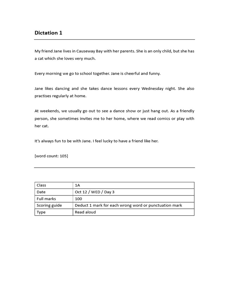 Dictation 1 Guidelines | PDF