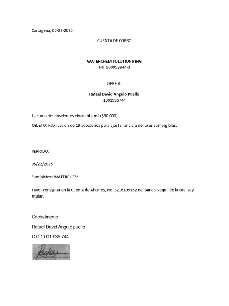 Cuenta de Cobro | PDF