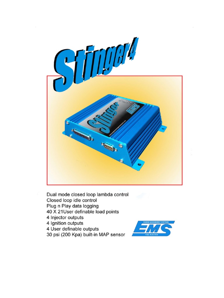 Stinger ECU Setup and Wiring Guide | PDF | Throttle | Distributor