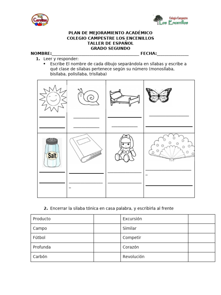 TALLER ESPAÑOL 2° y 3° 21 y 22 NOVIEMBRE-2022 | PDF | Fonética ...