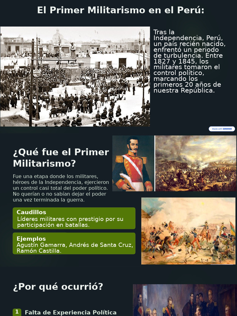 El Primer Militarismo en El Peru Un Inicio Inestable | PDF | Perú ...