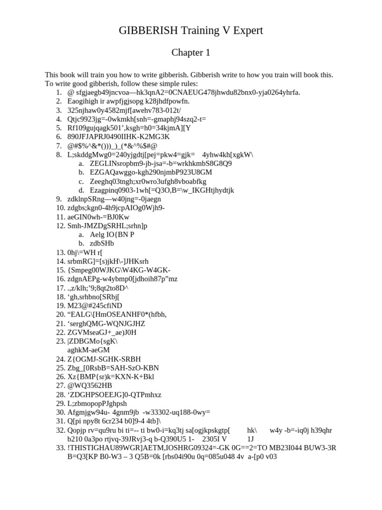 Gibberish Training V A - Anon | PDF