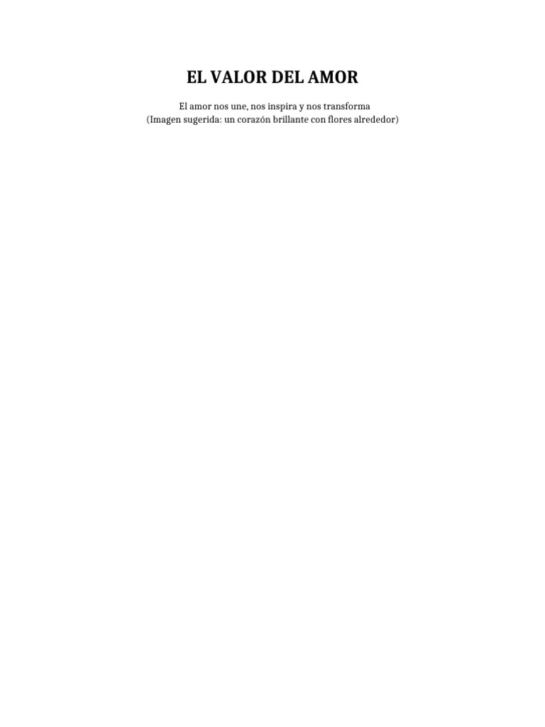 Folleto sobre el Valor del Amor | PDF