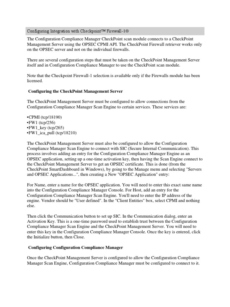 Ncircle Configuring Integration With Checkpoint | PDF | Transmission ...