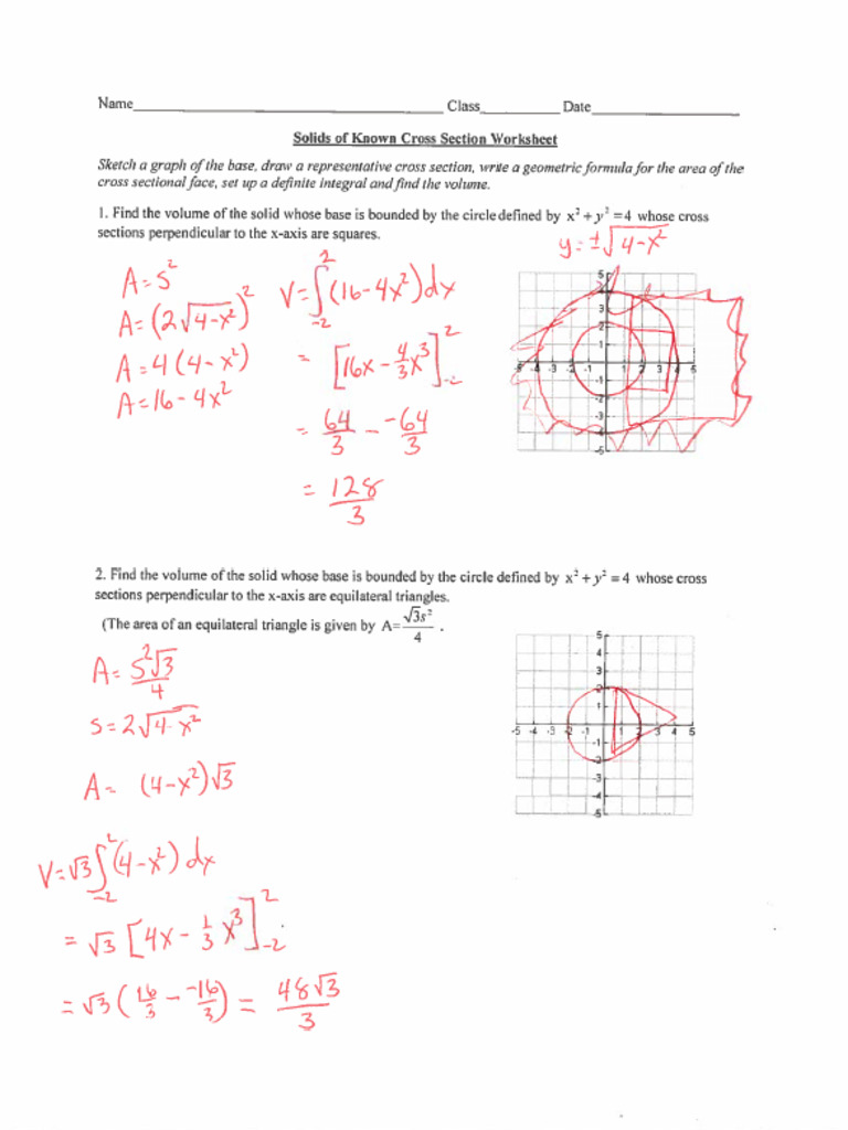 Solids of Known Cross Section Ans | PDF