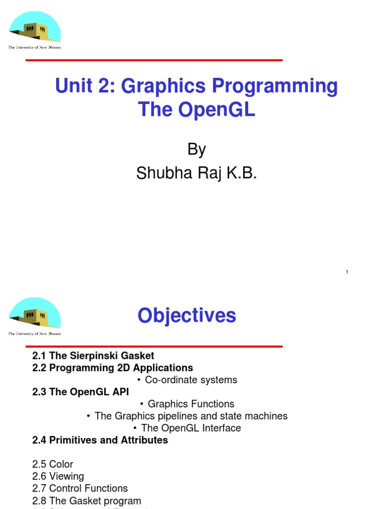Unit 2 Graphics Programming The Opengl By Shubha Raj Kb Pdf Rgb Color Model Shader