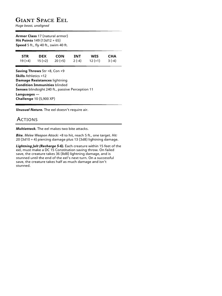 Giant Space Eel | PDF