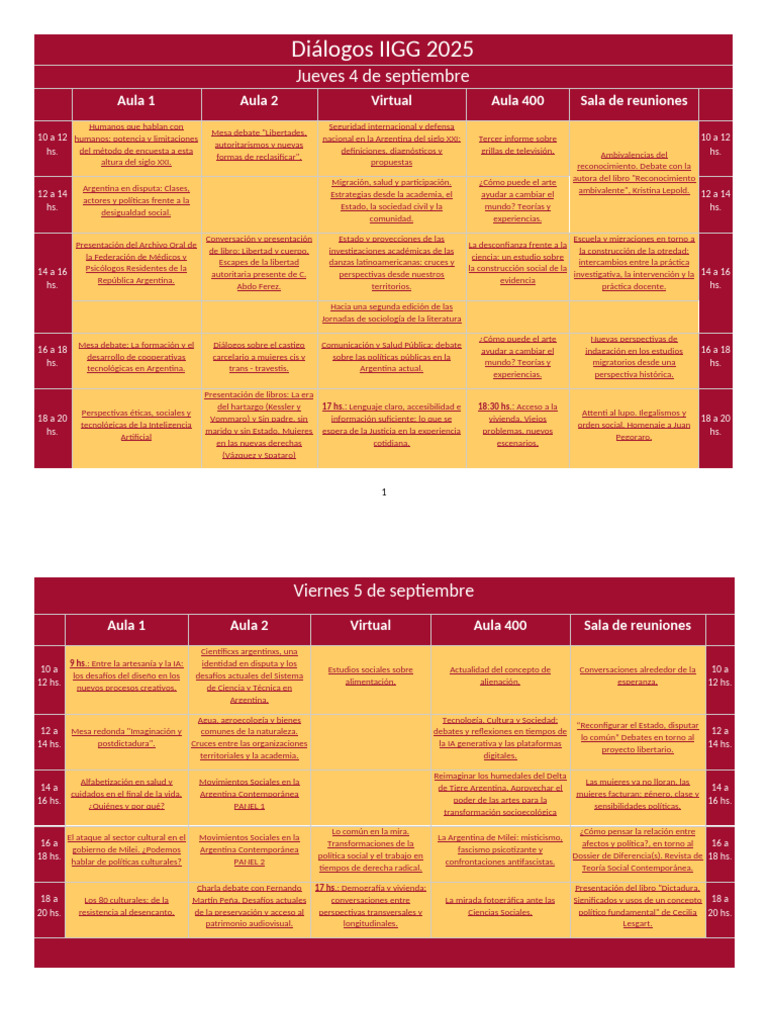 Programa Dialogos 2025 28-8 Con Grilla | PDF | Valores | Escuelas
