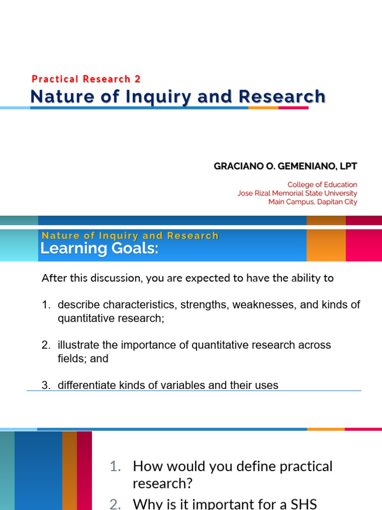 Lecture 1 The Nature of Inquiry and Research 1 | PDF | Dependent And ...