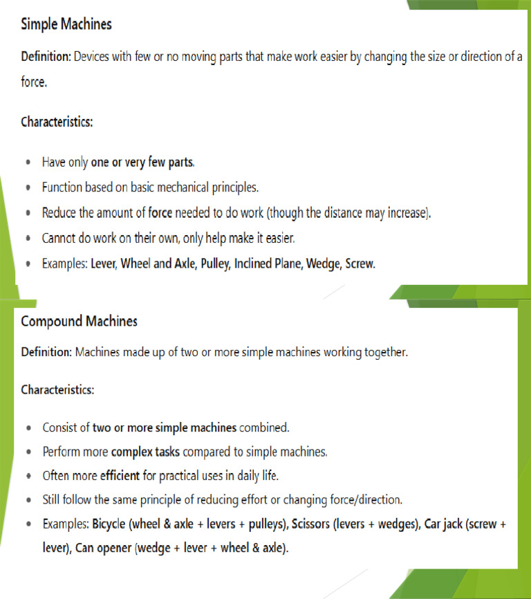 Simple and Compound Machines | PDF