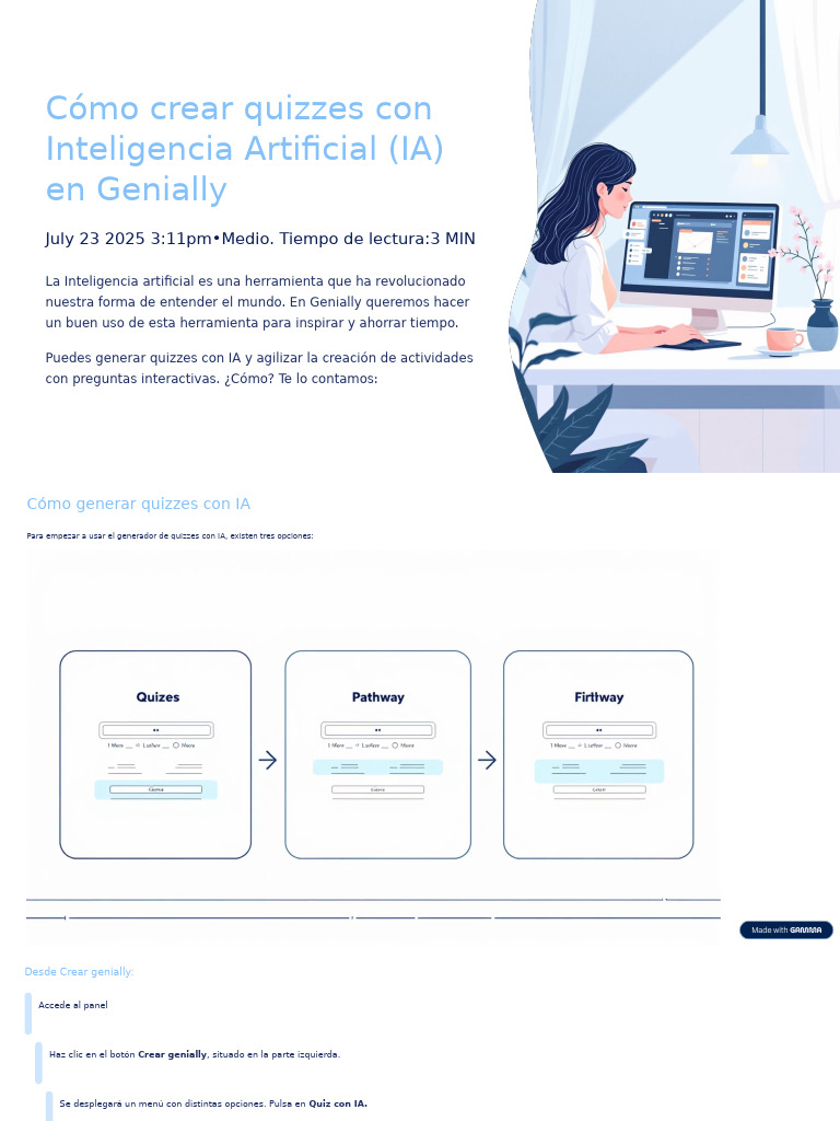 Como Crear Quizzes Con Inteligencia Artificial IA en Genially | PDF | Inteligencia artificial ...