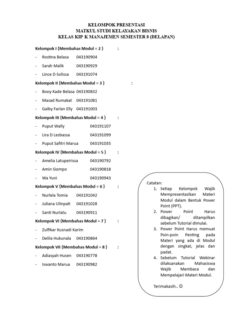 Kelompok Presentasi SKB | PDF