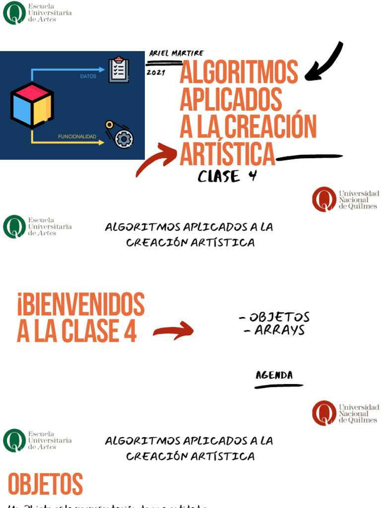 Processing - Objetos y Arrays | PDF | Objeto (informática) | Algoritmos