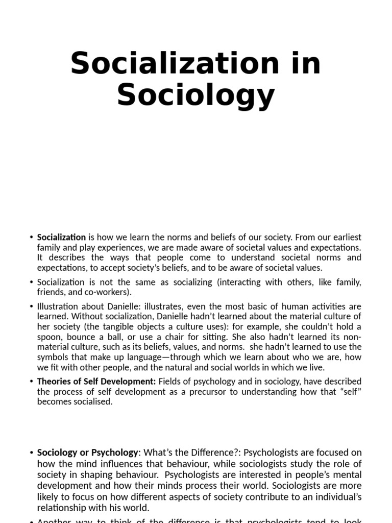 Understanding Socialization in Sociology | PDF | Socialization | Sociology