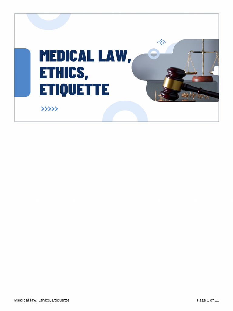 Medical Law, Ethics, Etiquette - 20250803 - 170321 - 0000 | PDF