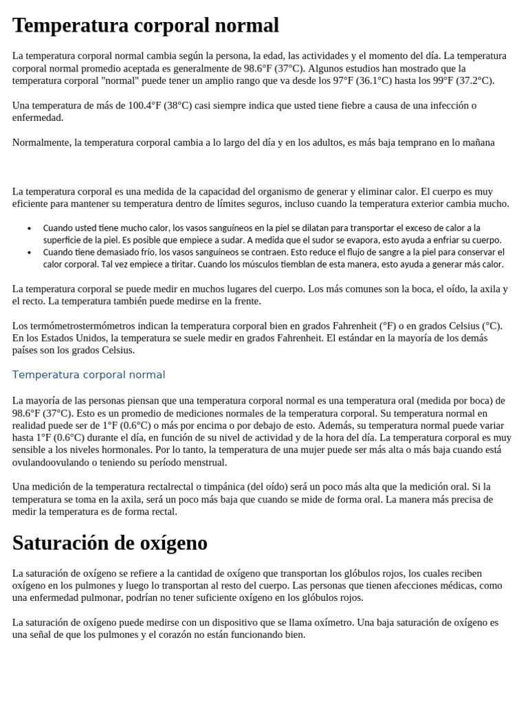 Temperatura Corporal Normal | PDF | Termorregulación | Fahrenheit