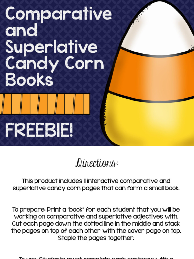 Comparative and Superlative Candy Corn Books: Freebie! | PDF