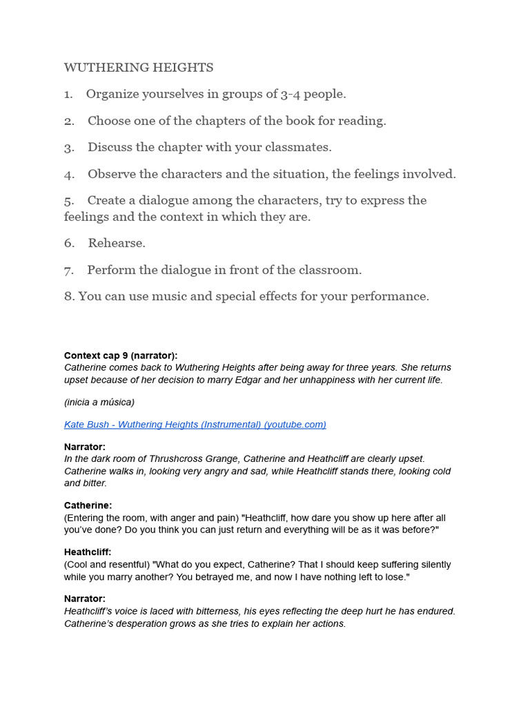 Wuthering Heights Chapter 9 Dialogue Analysis | PDF | Heathcliff ...