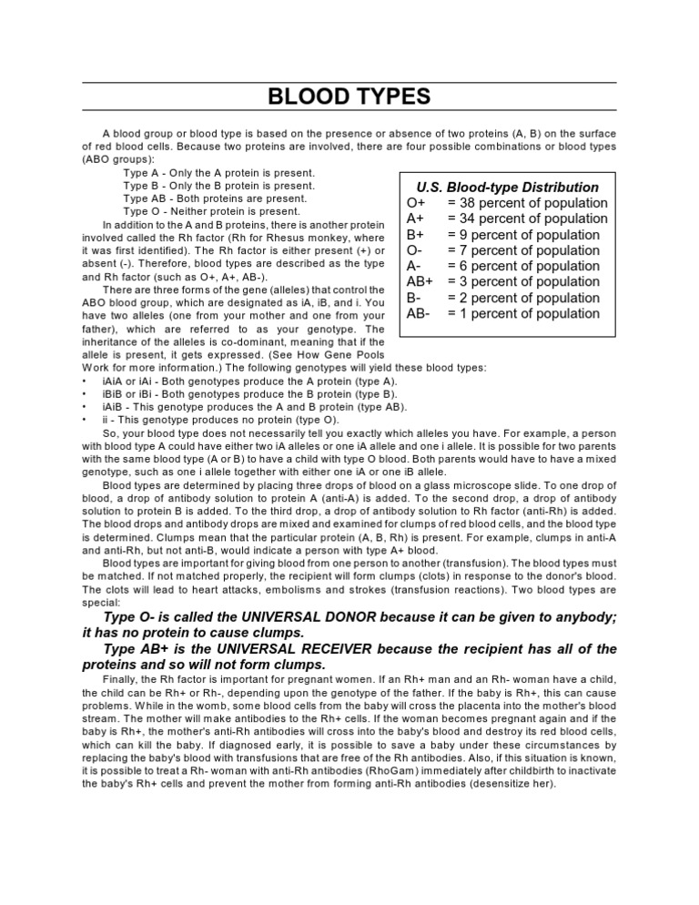 Blood Type | PDF | Blood Type | Animal Physiology