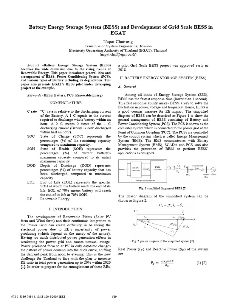 Battery Energy Storage System BESS and Development of Grid Scale BESS ...