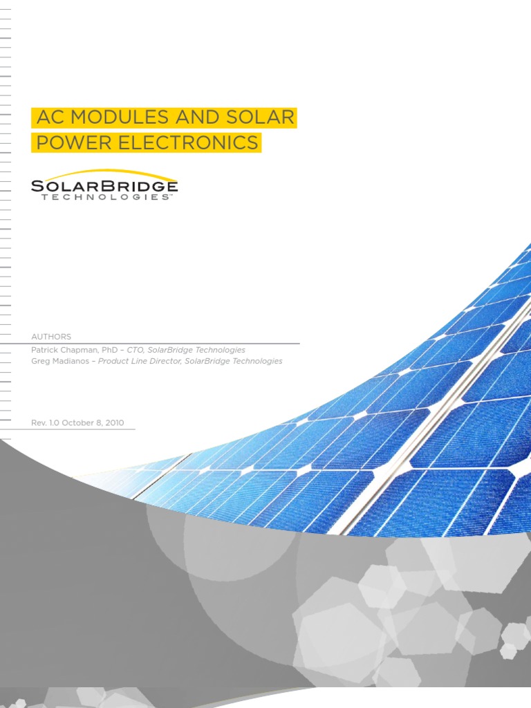 Ac Modules and Solar Power Electronics | PDF | Photovoltaic System ...