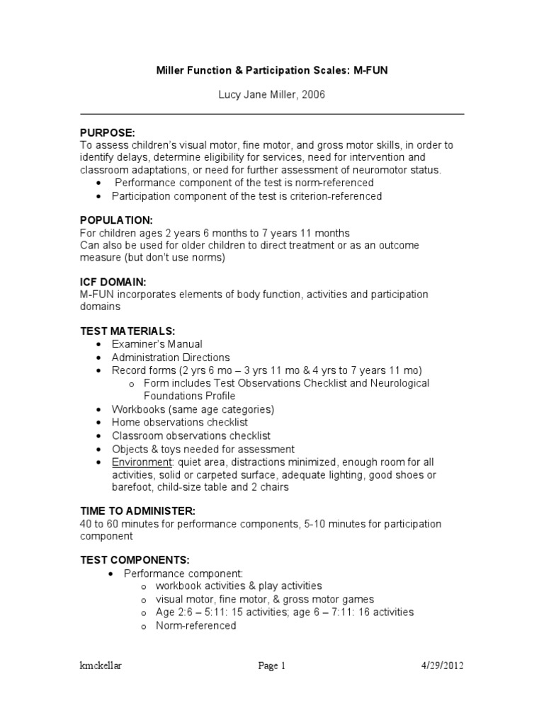 M-FUN Assessment Review | Validity (Statistics) | Correlation And ...