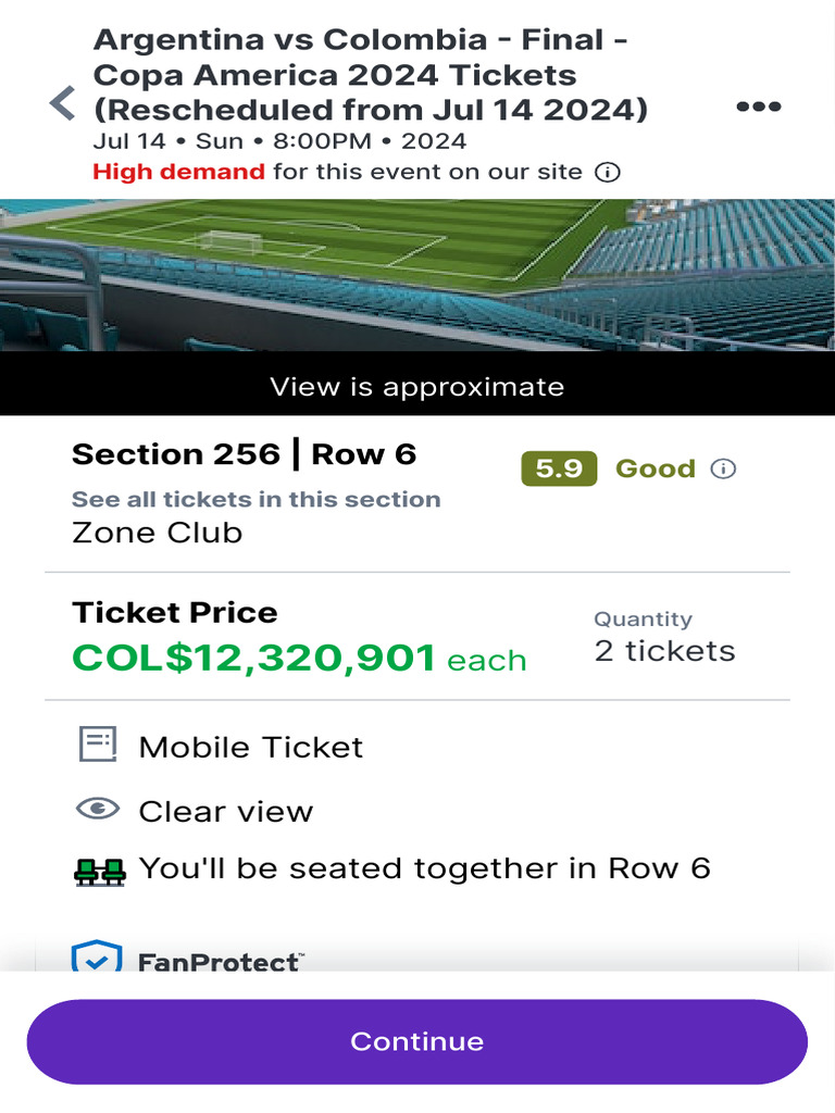 Copa America - Final Tickets - StubHub | PDF