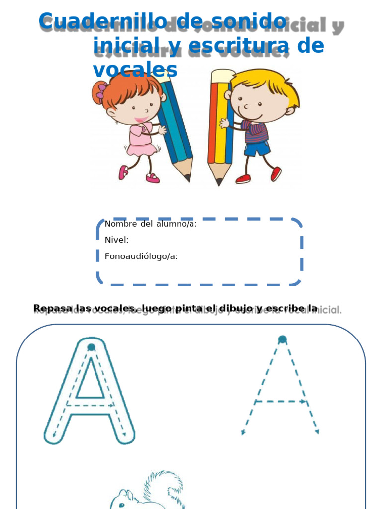 Cuadernillo de vocales para niños | PDF