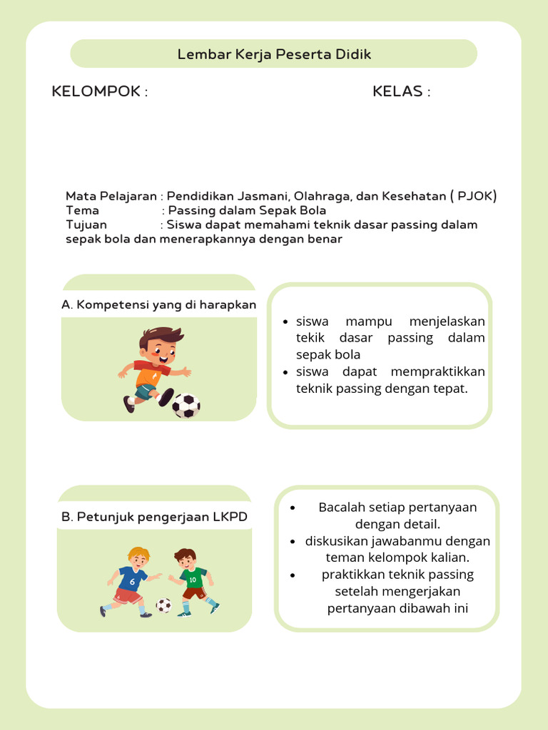 Teknik Dasar Passing Sepak Bola | PDF
