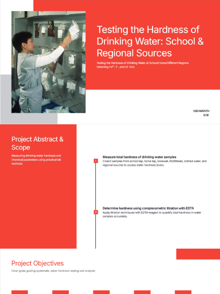 Testing The Hardness of Drinking Water at School | PDF