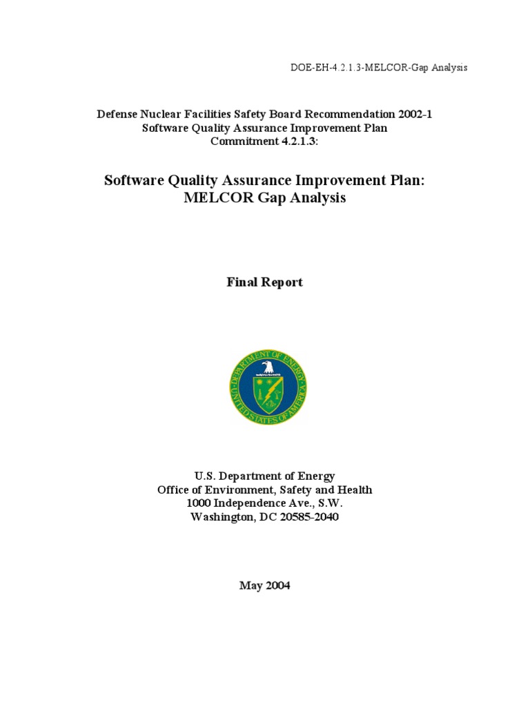 Final MELCOR Gap Analysis Report 050304 | PDF | Software Development ...