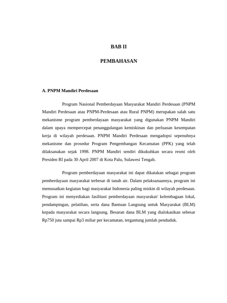 PNPM Mandiri Perdesaan: Pemberdayaan Masyarakat | PDF