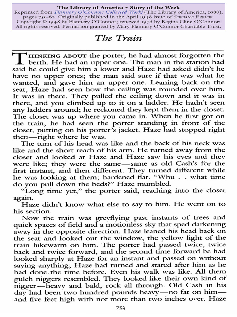 Flannery O'Connor's "The Train" | PDF