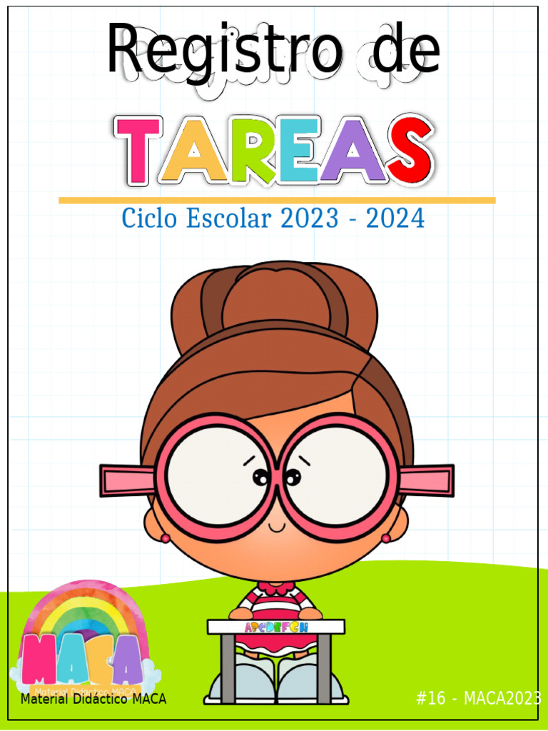 Registro de Tareas Material Didáctico Maca 2023-2024 | PDF