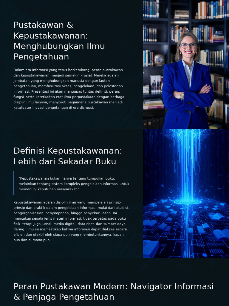 Pustakawan and Kepustakawanan Menghubungkan Ilmu Pengetahuan | PDF