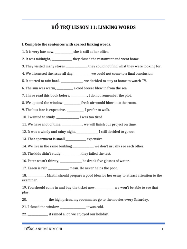 Lesson 13 Linking Words - Part 2 | PDF