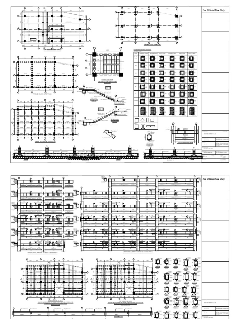 Raft Reinforcement and Column Layout Plan | PDF | Structural ...