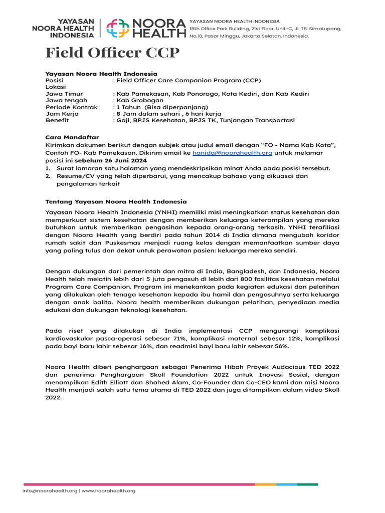 Field Officer Noora Health | PDF