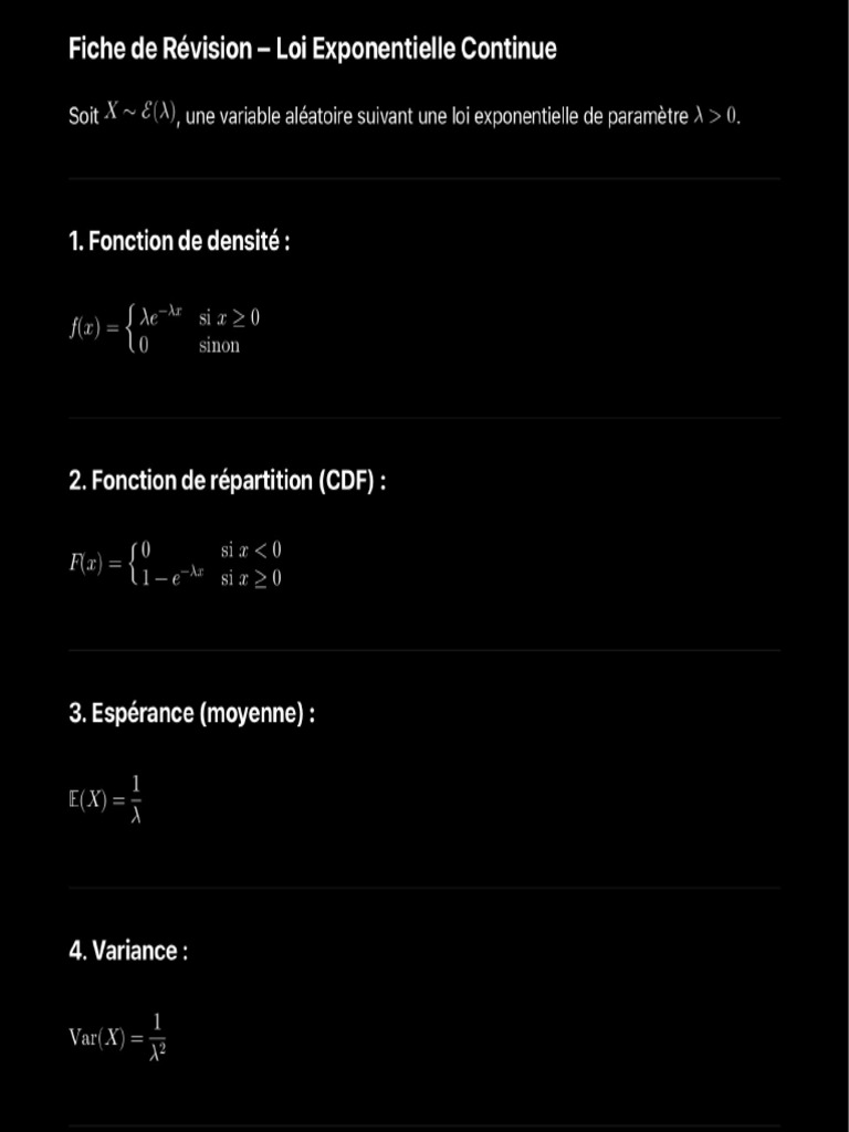 Loi Exponentielle | PDF