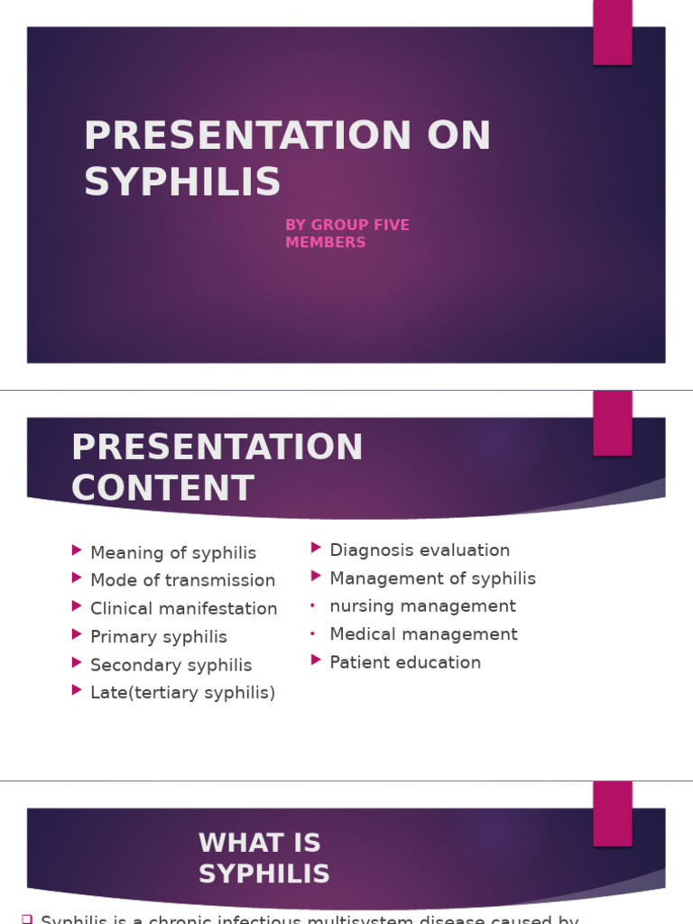 Understanding Syphilis Stages and Management | PDF | Medical ...