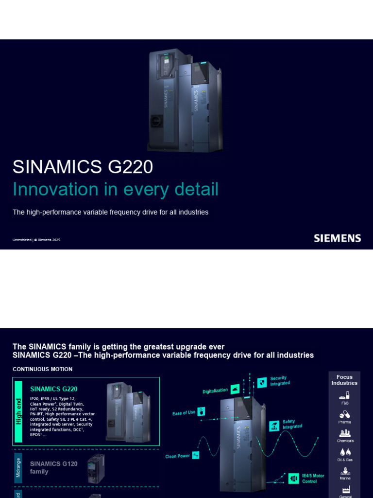 SINAMICS G220: High-Performance Drive | PDF | Electric Motor | Pump