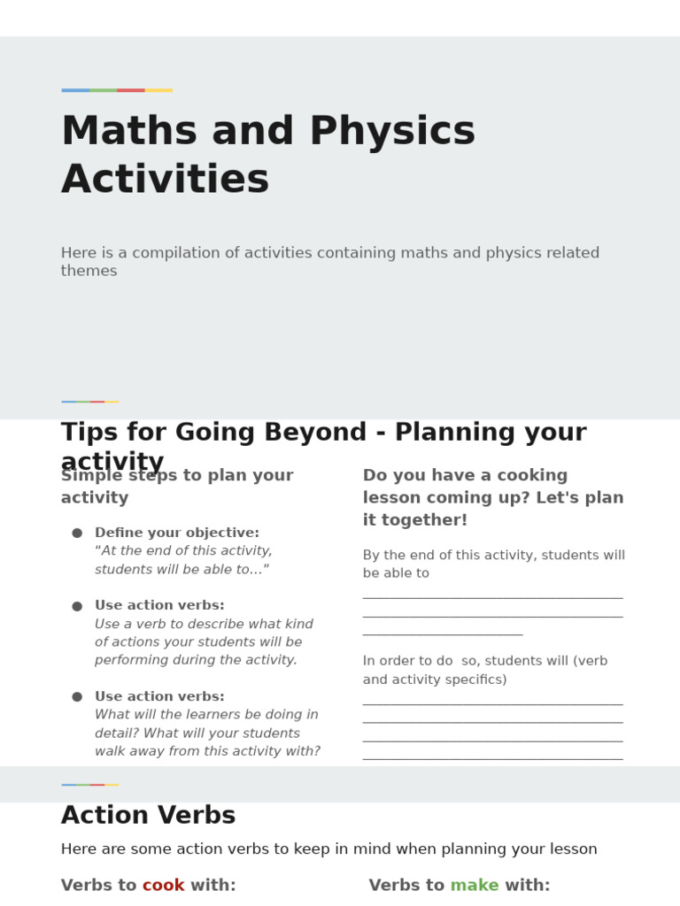 Engaging Maths and Physics Activities | PDF | Cakes | Tablespoon