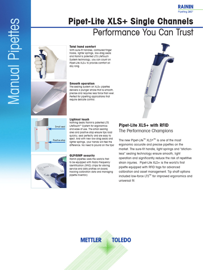 Pipet XLS+ SC Datasheet en Web | PDF