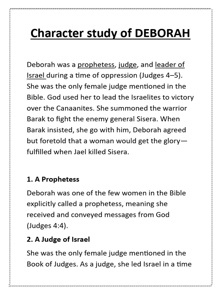 Deborah: A Biblical Leader and Prophetess | PDF