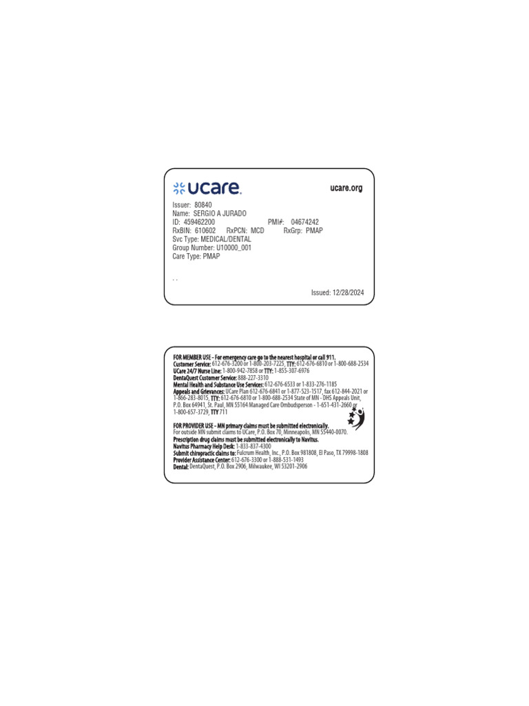 UCare Provider and Member Contact Info | PDF