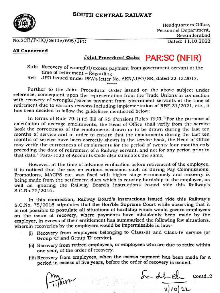 Recovery Excess Payment | PDF