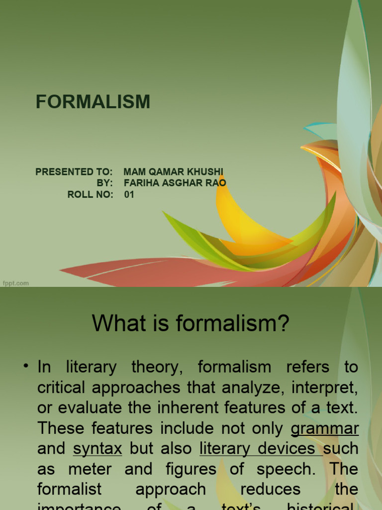 Understanding Formalism in Literature | PDF | Human Communication ...